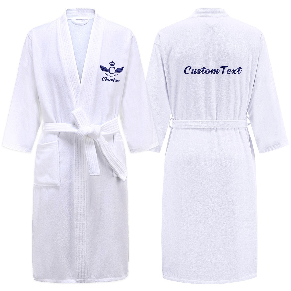 Customizable Logo Bathrobes for Women, Text or Name, Adjustable ...