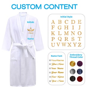 Customizable Logo Bathrobes for Women, Text or Name, Adjustable ...