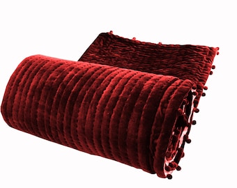 Buy Deep Red Velvet Quilt King Velvet Blanket Red Velvet Comforter ...