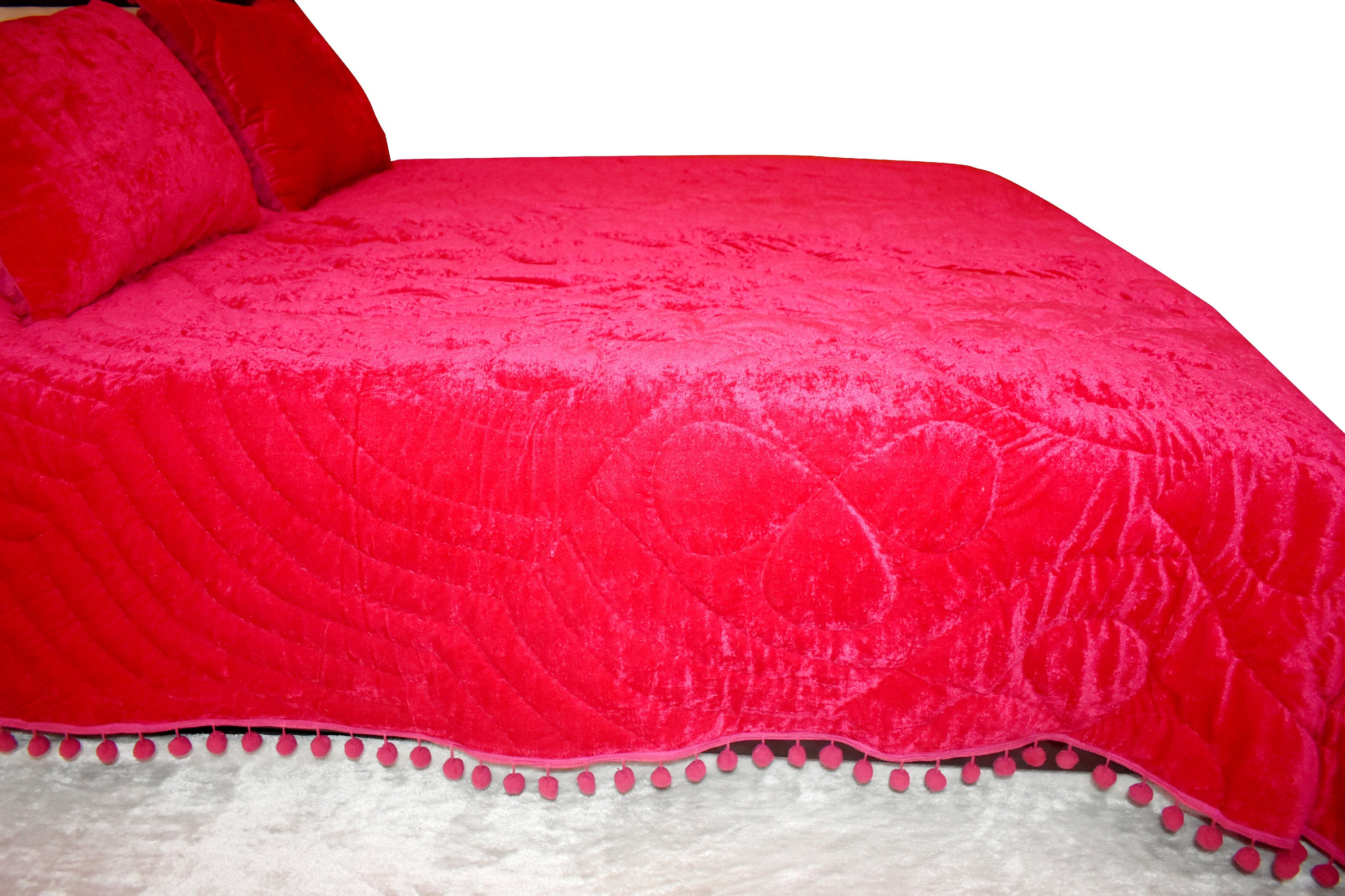 Fuchsia Velvet Quilt King Velvet Blanket Pink Velvet Comforter - Etsy