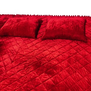 Deep Red Velvet Quilt King Velvet Blanket Deep Red Velvet Comforter ...