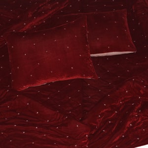 Deep Red Velvet Quilt King Velvet Blanket Red Velvet Comforter Queen ...