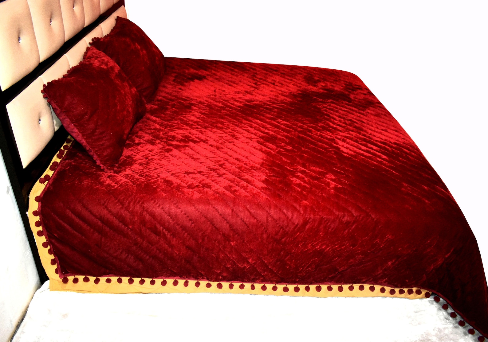 Deep Red Velvet Quilt King Velvet Blanket Red Velvet Comforter - Etsy