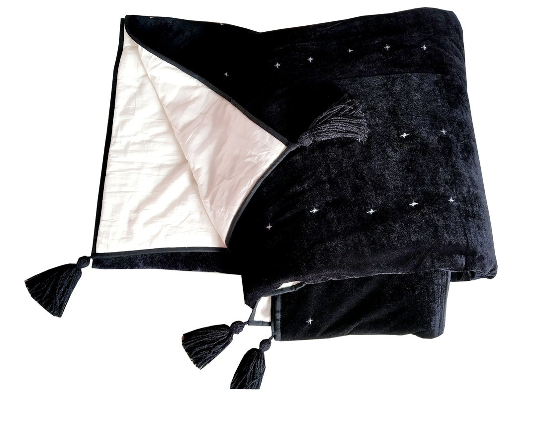 Black Velvet Comforter Quilt King Velvet Blanket Hot Black Velvet ...