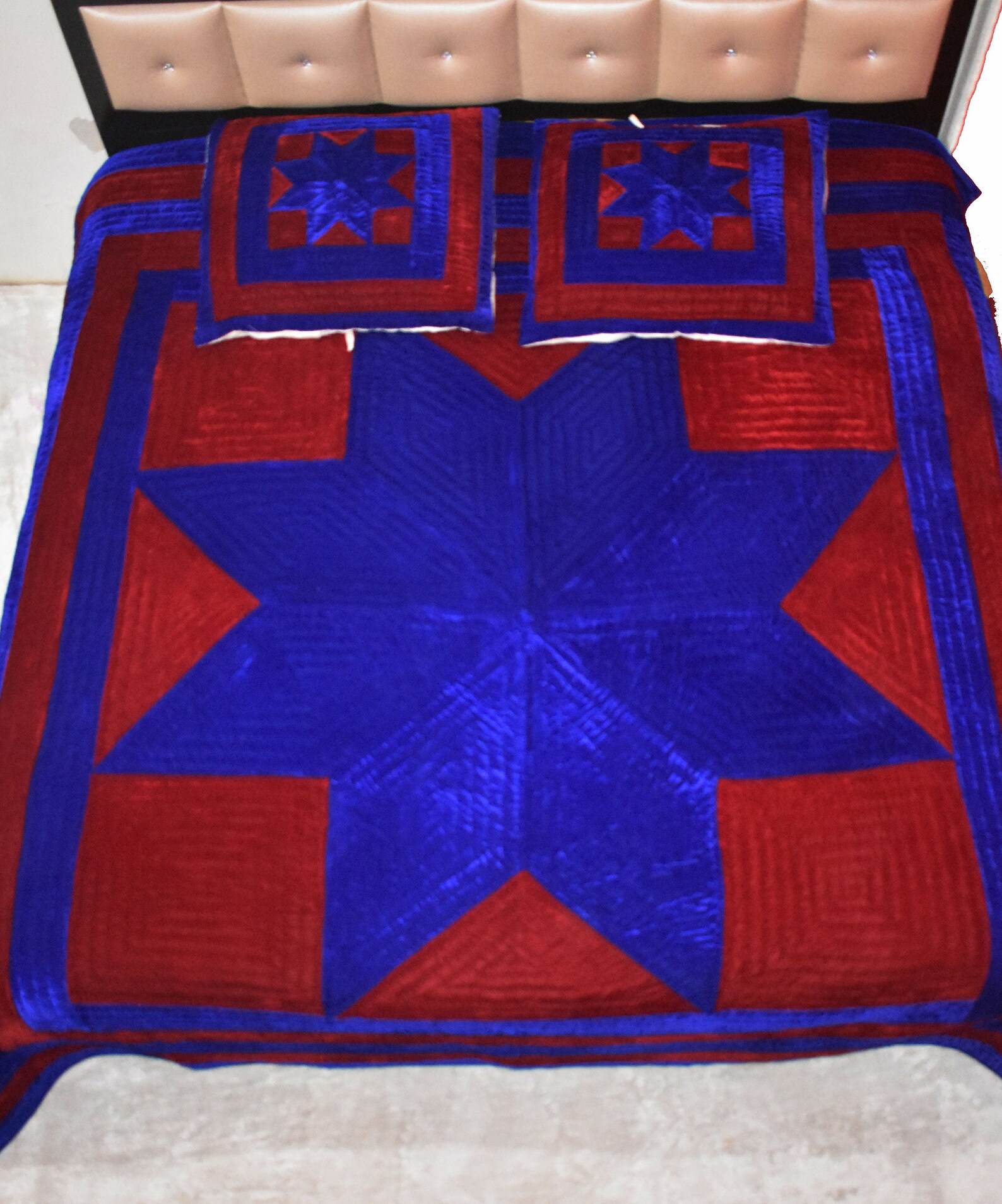 Traditional Lone Star Quilt Patchwork Queen Size Amish Star - Etsy