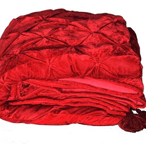 Deep Red Velvet Quilt King Velvet Blanket Red Velvet Comforter Queen ...