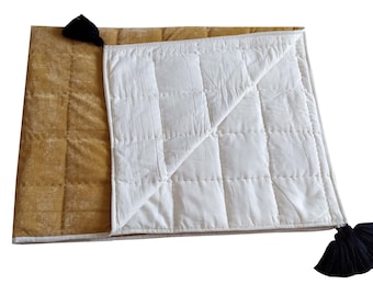 Gold Velvet Quilt, Velvet Comforter, Queen Quilt, Gold King Size Quilt ...