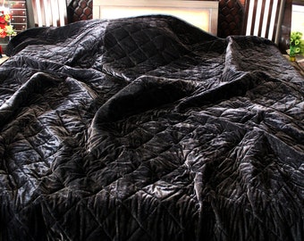 Buy Emerald Green Velvet Quilt King Velvet Blanket Velvet Comforter ...