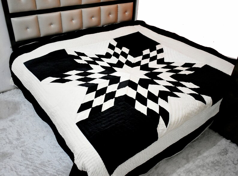 Lone Star Quilt Patchwork Quilt Queen Size Quilt Amish Star | Etsy