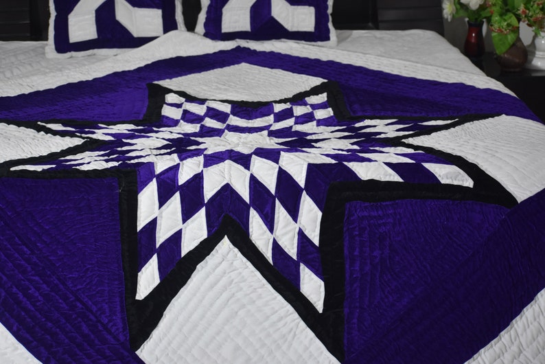 Traditional Lone Star Quilt Patchwork Quilt Queen Size Quilt - Etsy
