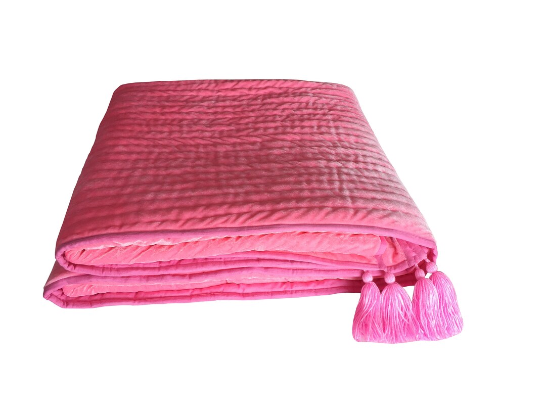 Baby Pink Velvet Quilt King Velvet Blanket Pink Velvet Comforter Queen ...