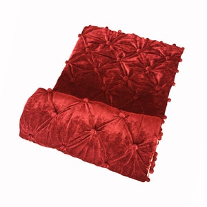 Deep Red Velvet Quilt King Velvet Blanket Red Velvet Comforter Queen ...