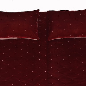Deep Red Velvet Quilt King Velvet Blanket Red Velvet Comforter Queen ...