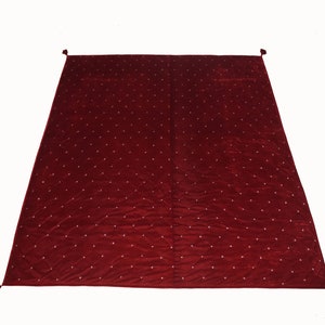 Deep Red Velvet Quilt King Velvet Blanket Red Velvet Comforter Queen ...