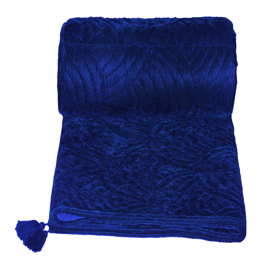 Royal Blue Velvet Quilt King Velvet Blanket Blue Velvet Comforter Queen ...