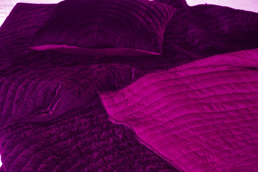 Wine Purple Velvet Quilt King Velvet Blanket Velvet Comforter Queen ...