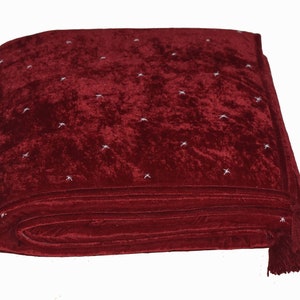 Deep Red Velvet Quilt King Velvet Blanket Red Velvet Comforter Queen ...