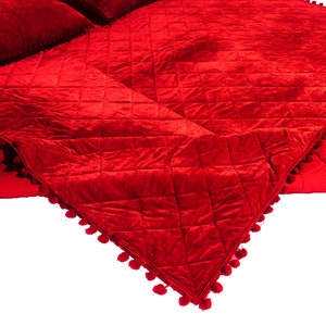 Deep Red Velvet Quilt King Velvet Blanket Deep Red Velvet Comforter ...