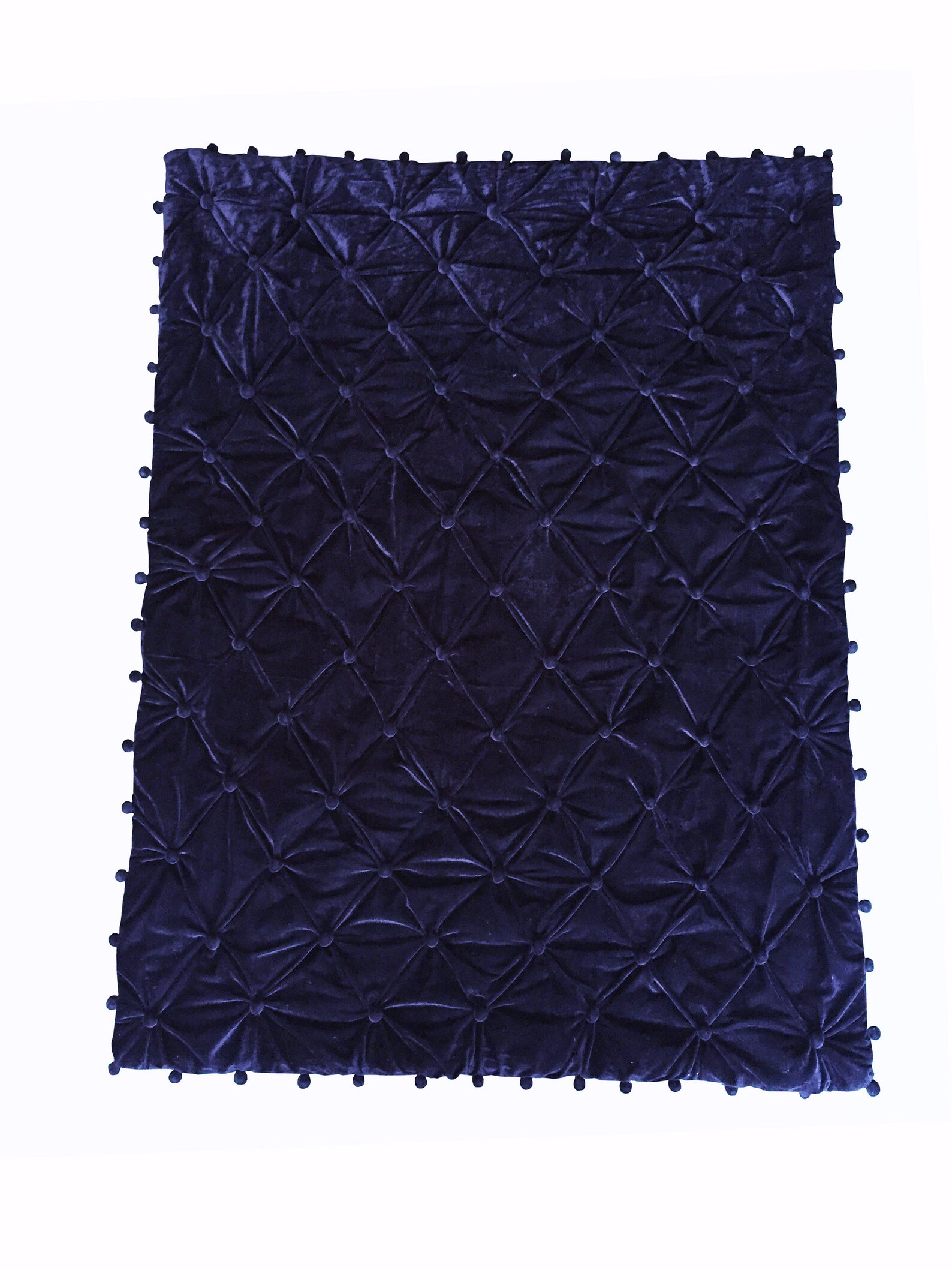 Navy Blue Velvet Quilt King Velvet Quilted Throw Velvet | Etsy