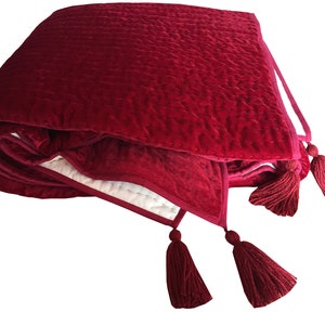 Deep Red Velvet Quilt King Velvet Blanket Red Velvet Comforter Queen ...