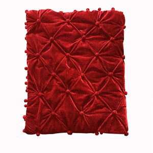 Deep Red Velvet Quilt King Velvet Blanket Red Velvet Comforter Queen ...