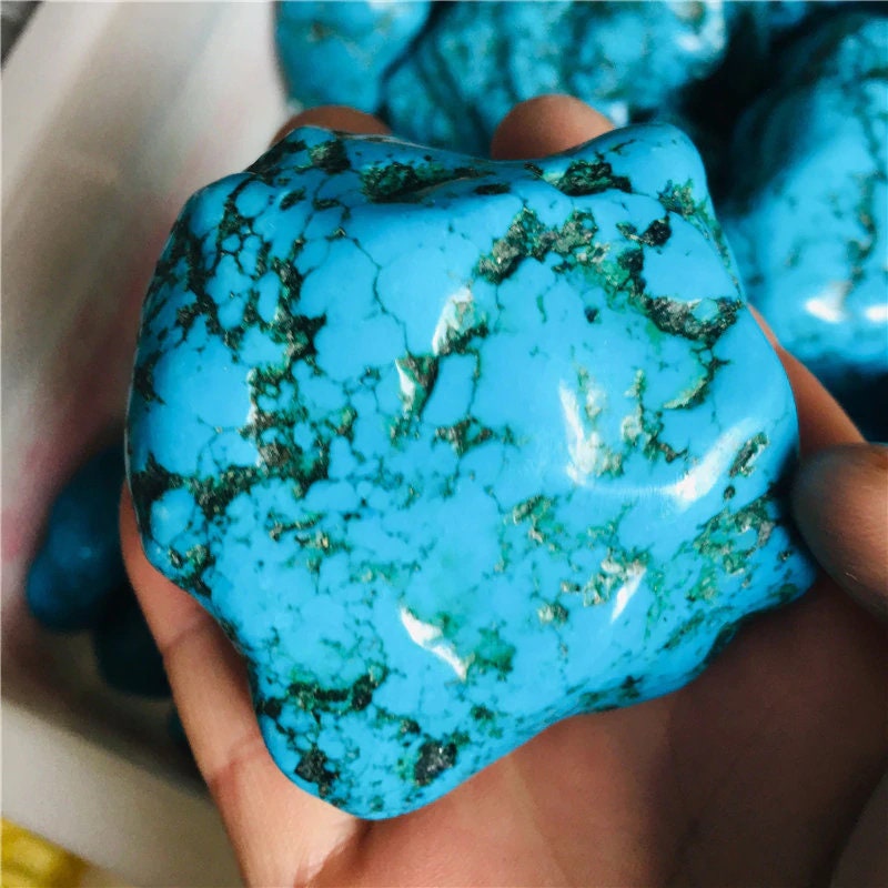 Raw Turquoise Tumbled Stones Rough Polished Healing Stone | Etsy