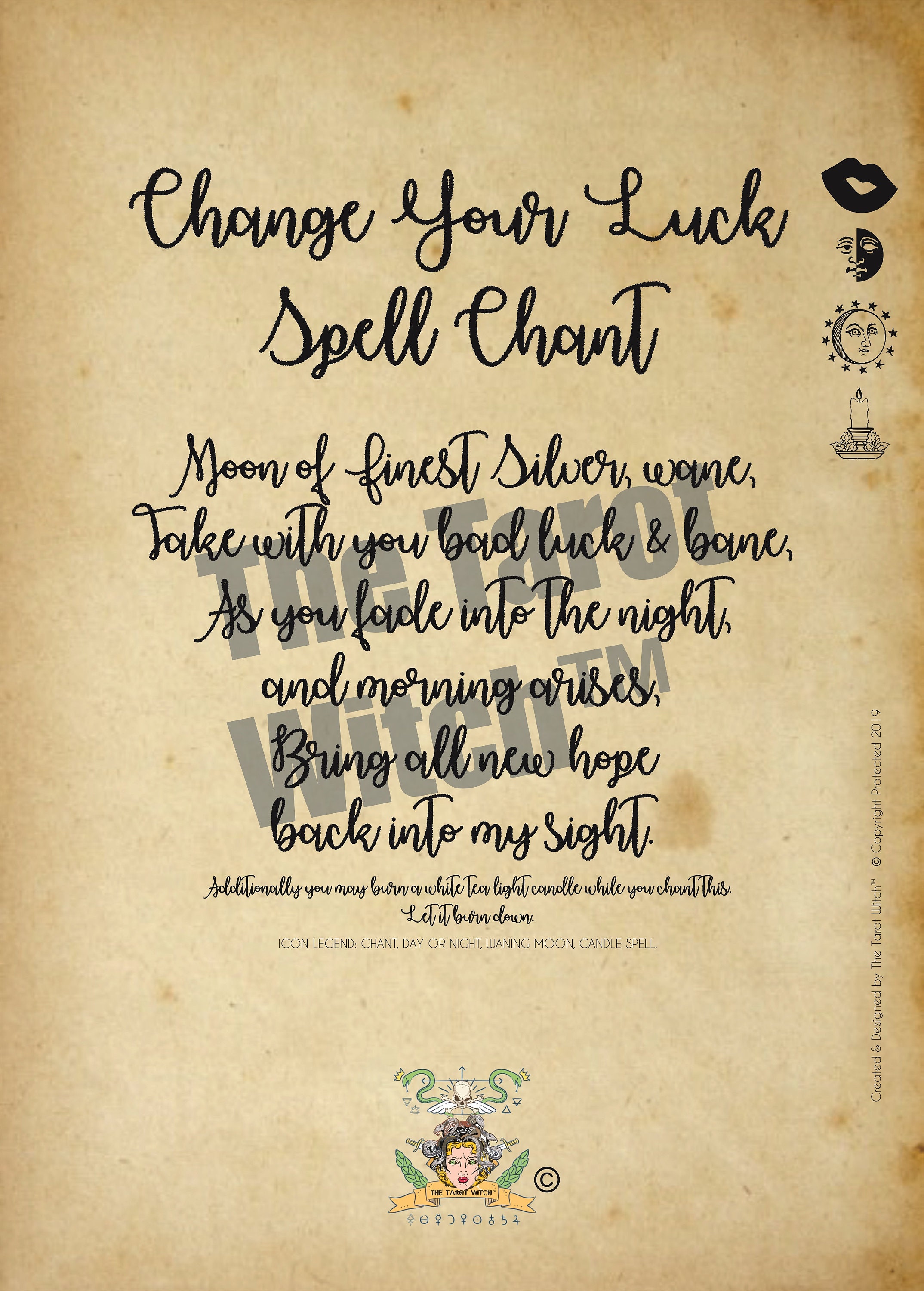 Printable BOS Change Bad Luck Spell Page - Etsy