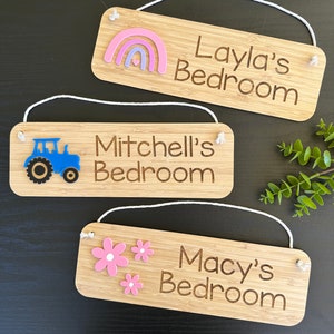 Personalised Kids Wooden Door Sign Wall Plaque Personalised Kids Door ...