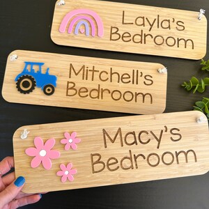 Personalised Kids Wooden Door Sign Wall Plaque Personalised Kids Door ...