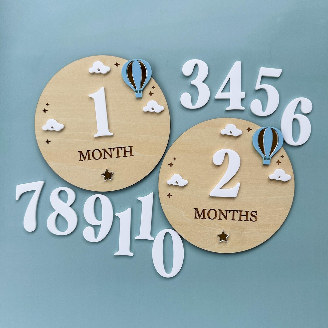 Baby Milestone Discs Hot Air Balloon | Baby Milestone Discs | Wooden ...