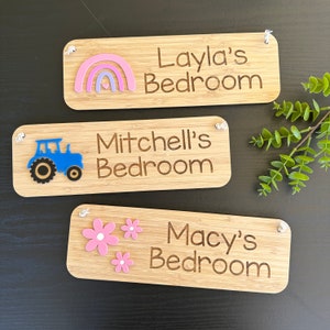 Personalised Kids Wooden Door Sign Wall Plaque Personalised Kids Door ...