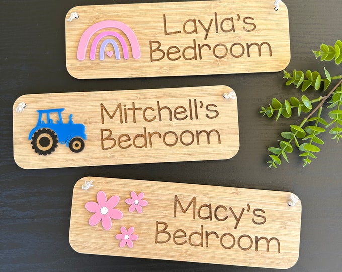 Personalised Kids Wooden Door Sign | Wall Plaque | Personalised Kids ...