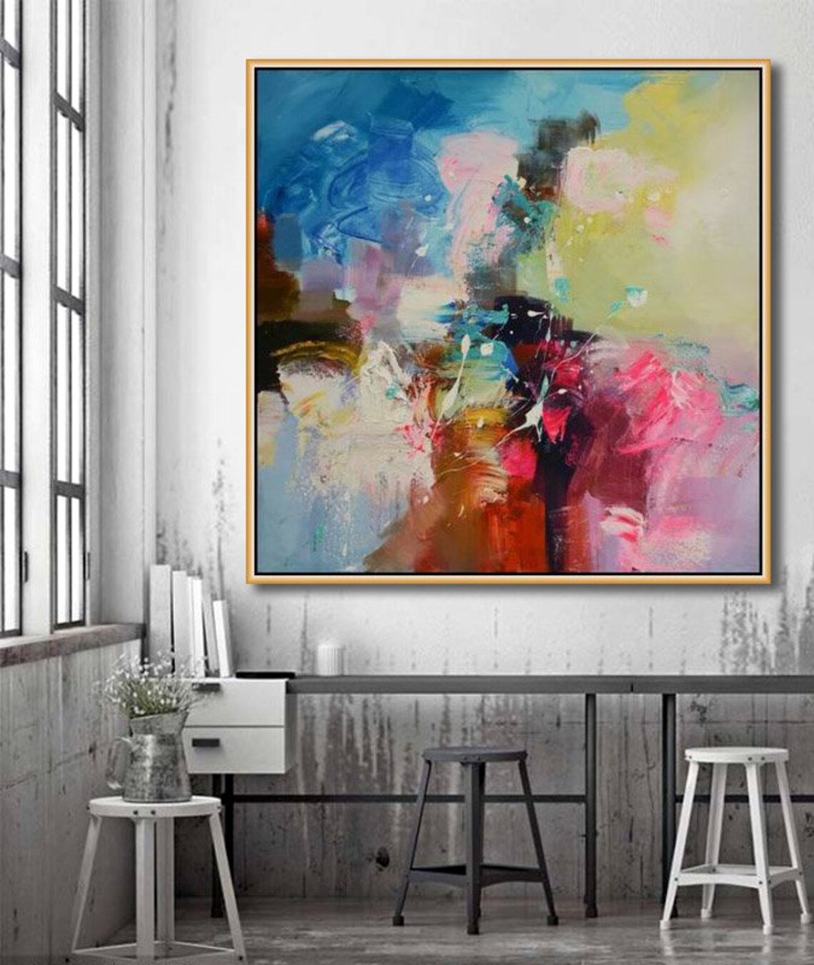 Original Large Abstract Painting Hand Painted Contemporary on - Etsy