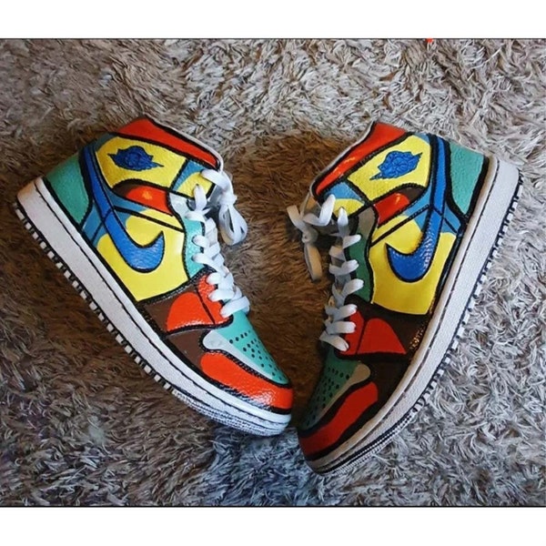 Jordan 1 Mid Custom Cartoon - Etsy