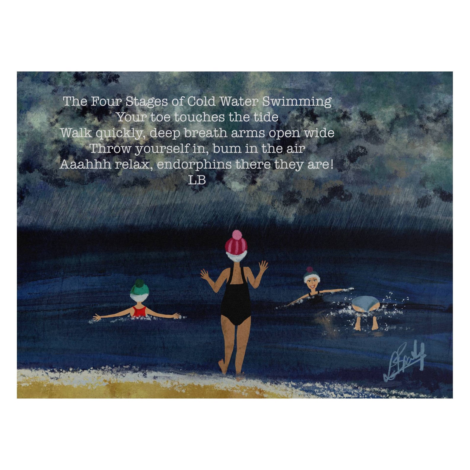Four Stages of Cold Water Swimming With Poem - Etsy UK