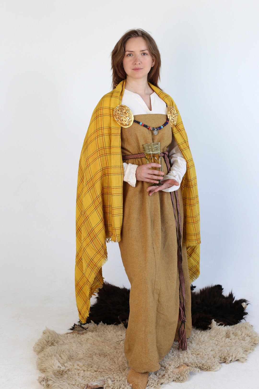 RECTANGULAR SUMMER CAPE / Woolen Light Cape, Viking Cape, Medieval ...