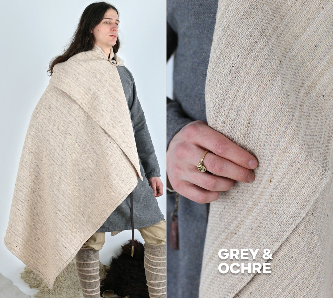 RECHTECKIGER TWILLUMMANTEL Sagum, Wikinger Umhang, Mittelalter Decke ...