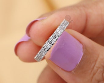 Double Row Pave Band - Etsy