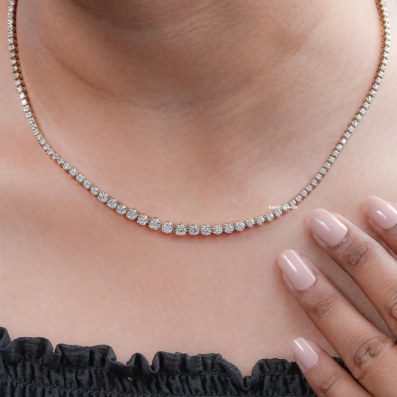 Graduated Diamond Necklace - Etsy