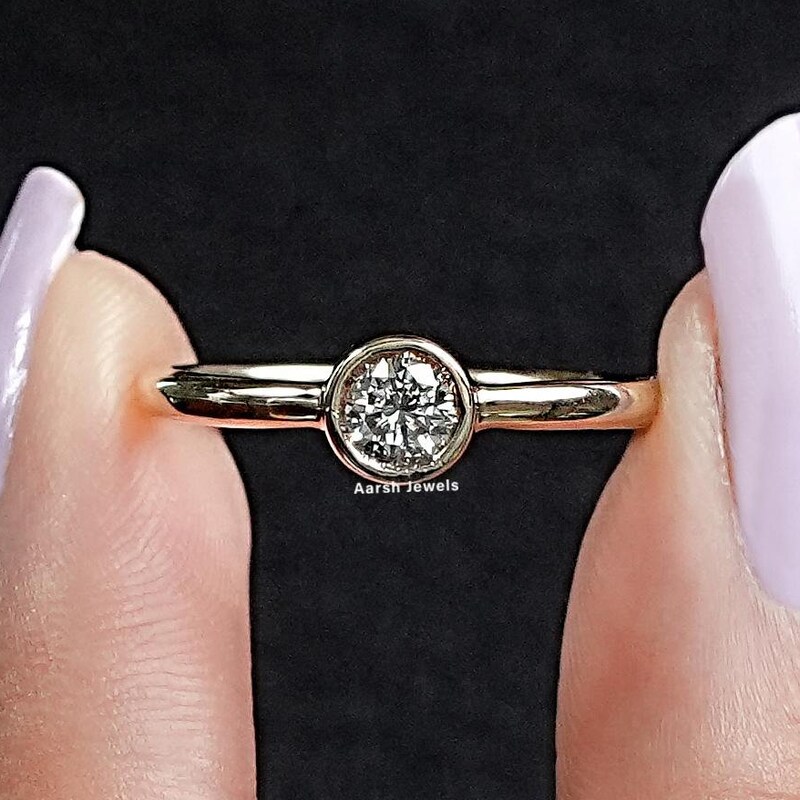 Diamond Bezel Ring - Etsy