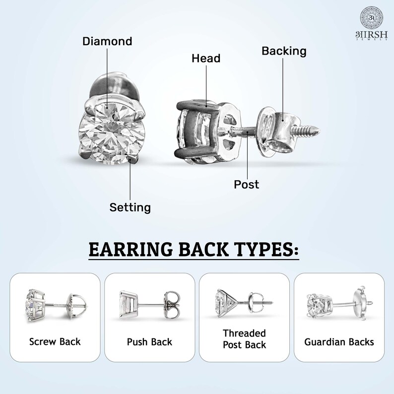 Princess Cut CVD Diamond Stud Earrings for Her / Claw Prong Set Lab ...