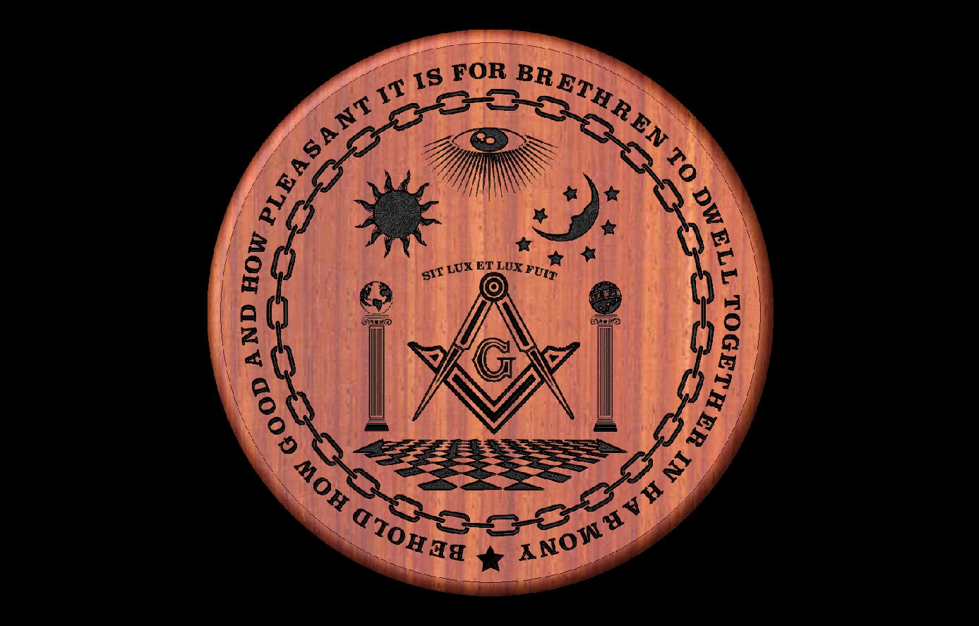 Masonic Wood Wall Plaque - Freemason Wood Wall Plaque - Masonic Gift ...