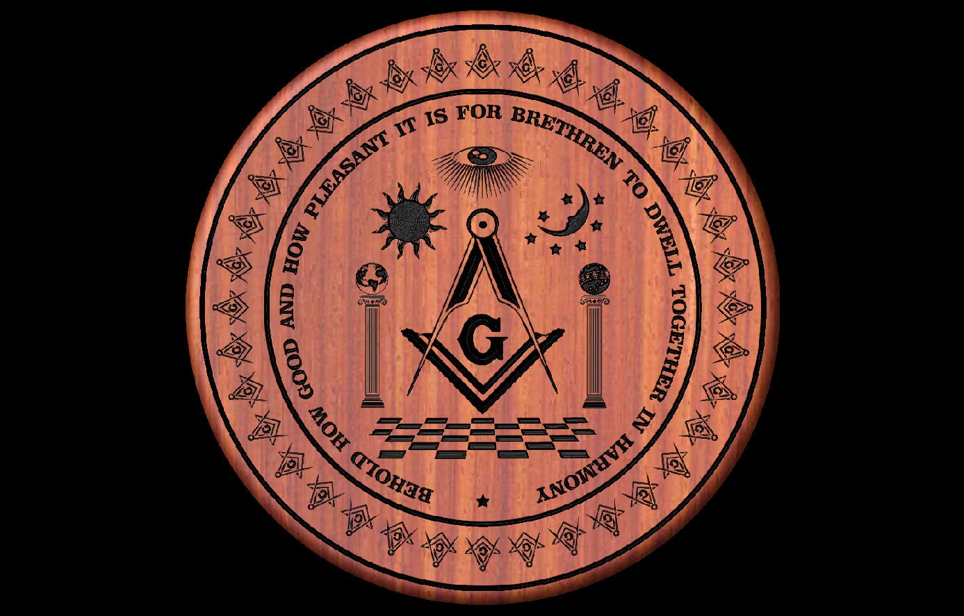 Masonic Wood Wall Plaque - Freemason Wood Wall Plaque - Masonic Gift ...