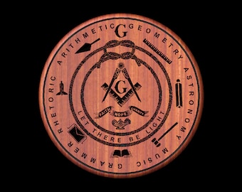 Masonic Wood Wall Plaque - Freemason Wood Wall Plaque - Masonic Gift ...