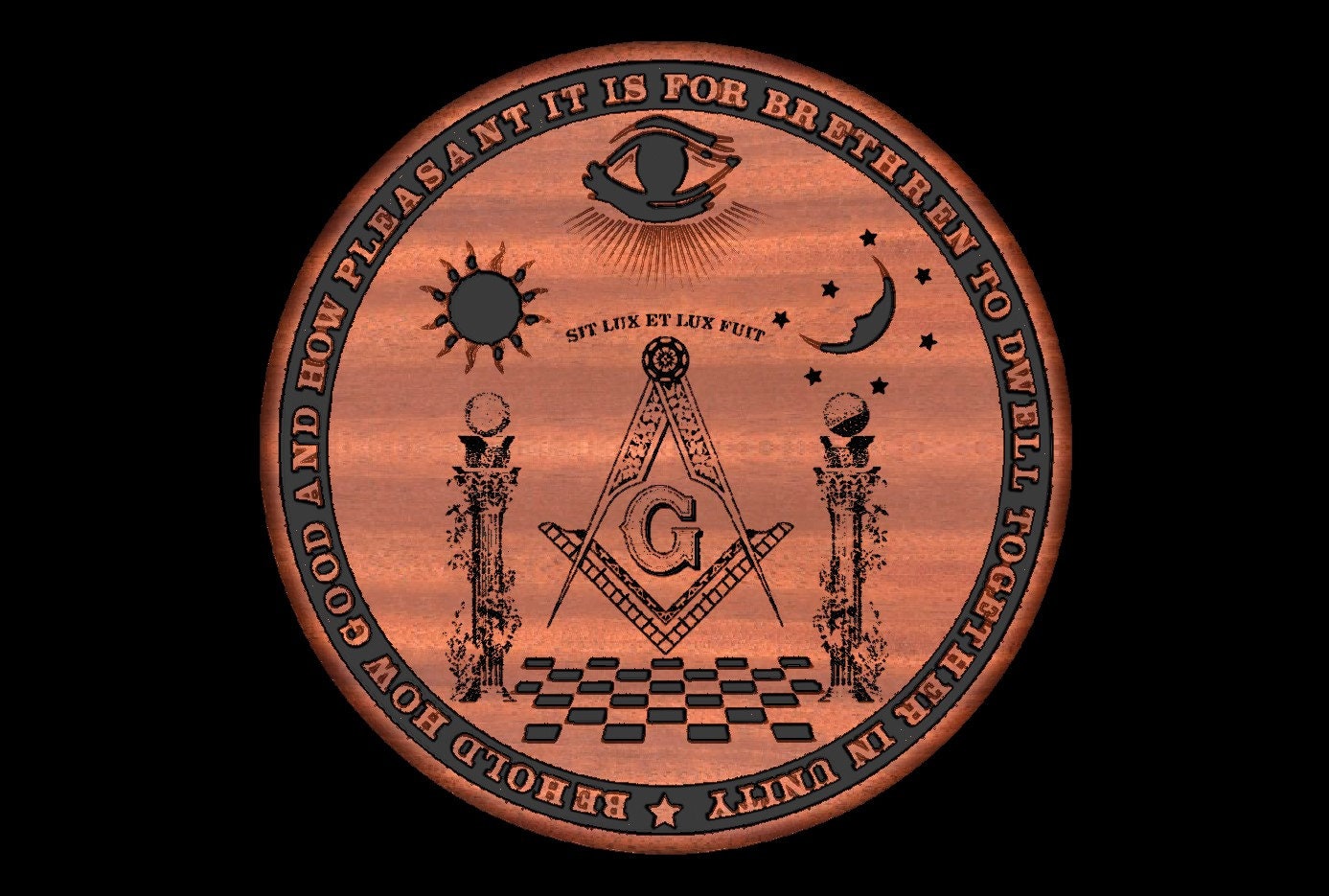 Masonic Wood Wall Plaque - Freemason Wood Wall Plaque - Masonic Gift ...