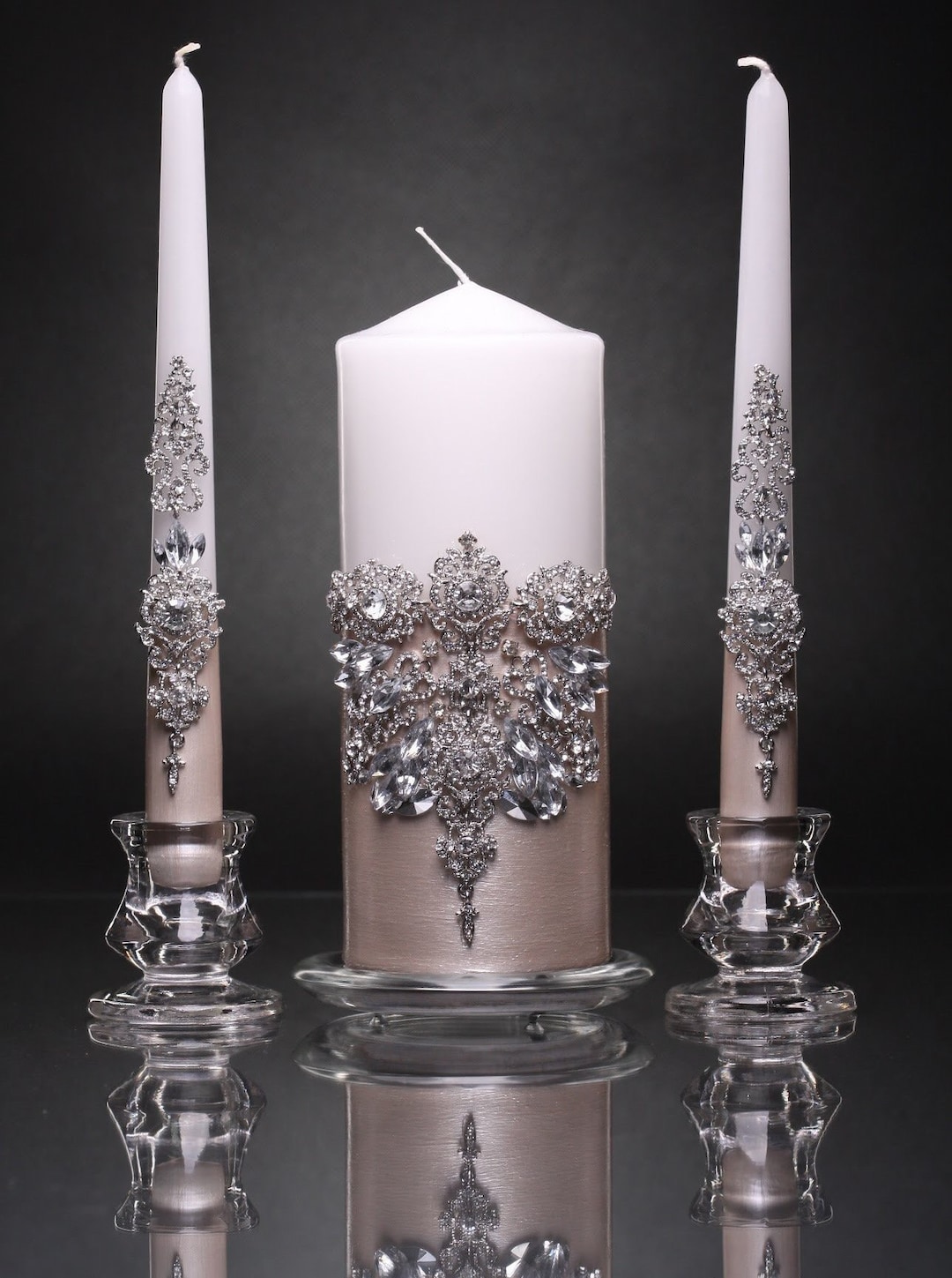 Ivory Unity Candle Set Ivory Wedding Candles Wedding Ceremont White ...