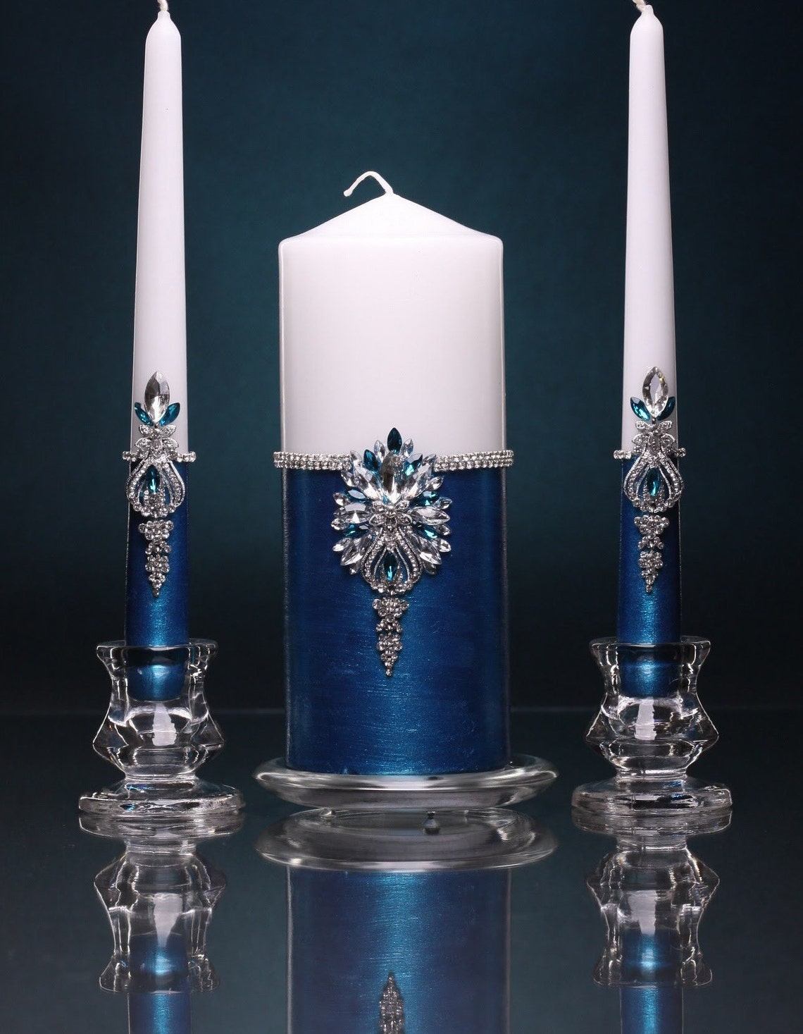 Turquoise Unity Candle Turquoise Wedding Candles Turquoise - Etsy