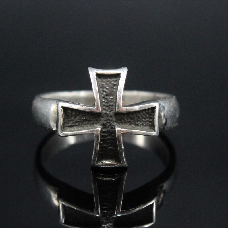 Mens Silver Iron Cross Signet Ring Chevalier Knights Cross - Etsy