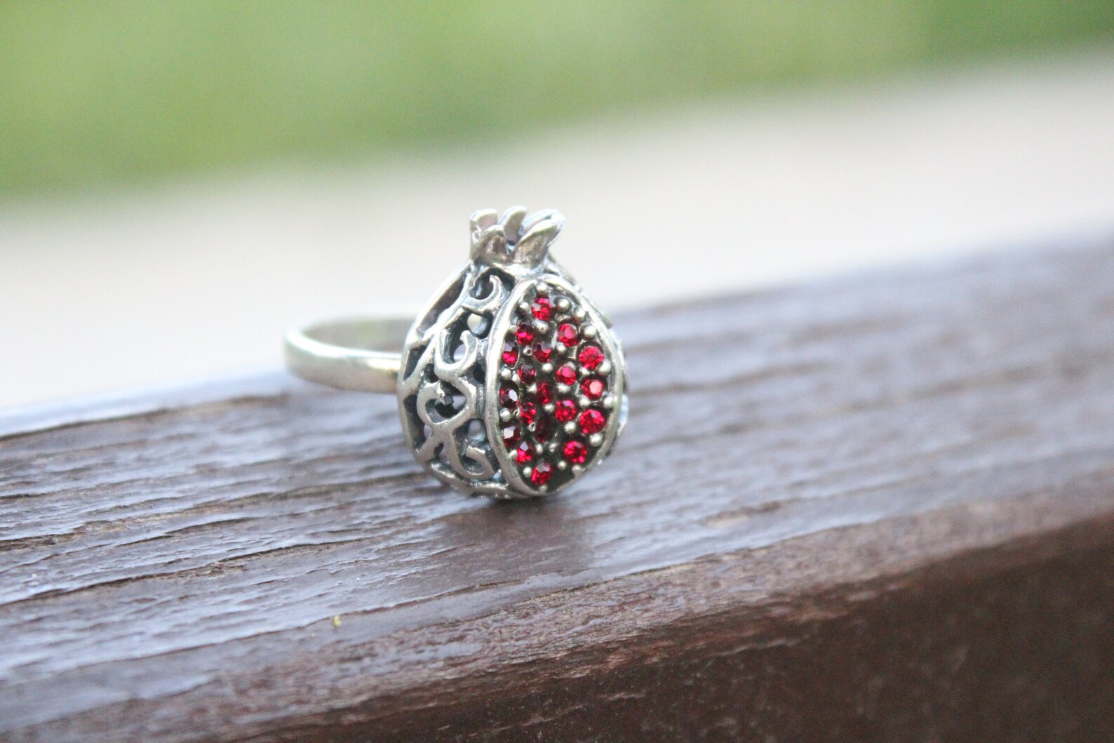 Sterling Silver Garnet Pomegranate Set Symbol of Persephone | Etsy