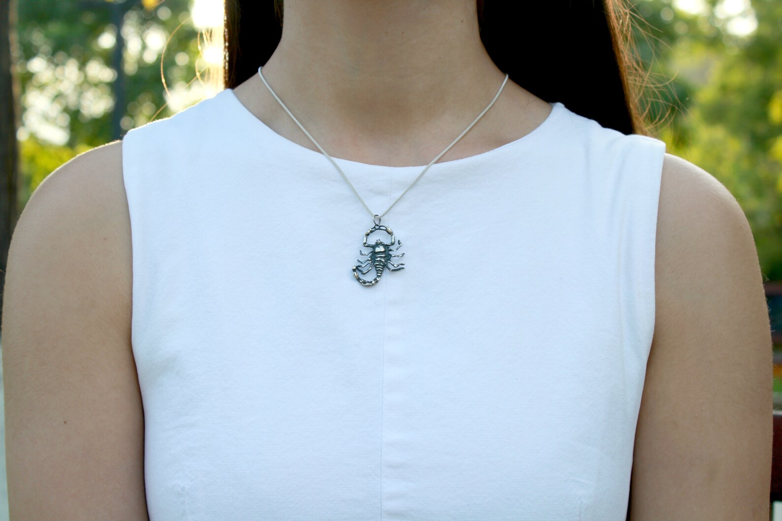 Sterling Silver Scorpion Necklace Exotic Silver Mens and | Etsy